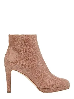 SERGIO ROSSI Textured Suede Platform Ankle Boots - Brown