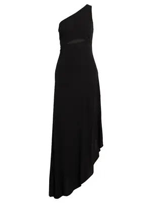Halston Clara One-shoulder Jersey Dress - Black