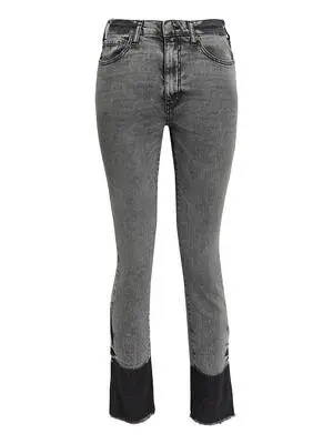 SEROYA High-rise Two-tone Slim-leg Jeans - Gray