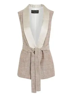 Fabiana Filippi Belted Tweed Vest - Taupe