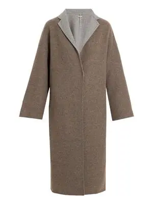 Fabiana Filippi Reversible Brushed Wool-blend Twill Coat - Light Brown