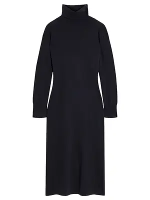 Arch4 Lily Cashmere Turtleneck Midi Dress - Charcoal