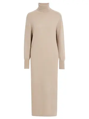 Arch4 Lily Cashmere Turtleneck Midi Dress - Neutral