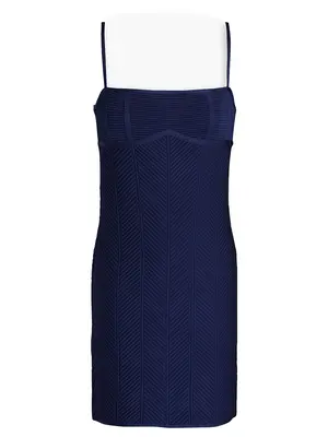 Herve Leger Ribbed Bandage Mini Dress - Navy