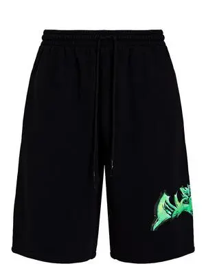 OFF-WHITE Printed Cotton-Fleece Shorts