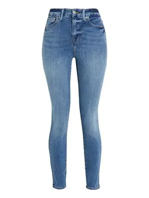 Good American Good Waist Cropped High-rise Skinny Jeans - Mid Denim