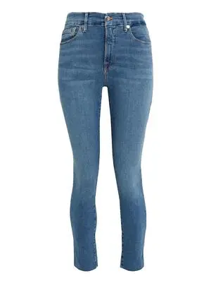 Good American Cropped High-rise Skinny Jeans - Mid Denim