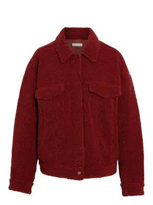 Good American Oversized Teddy Fleece Jacket - Brick