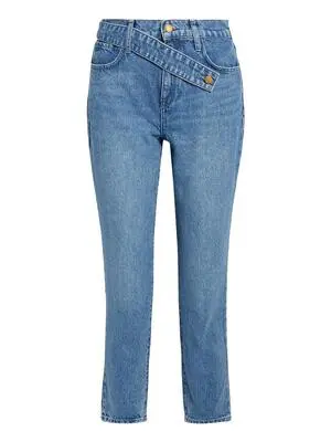 TRIARCHY Cropped Mid-rise Straight-leg Jeans - Mid Denim