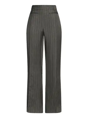 Acne Studios Striped Linen-blend Twill Wide-leg Pants - Anthracite