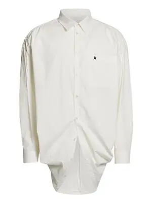 AMBUSH Ruched Embroidered Cottonpoplin Shirt - White