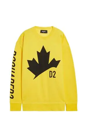 Dsquared2 Printed Cotton-fleece Sweatshirt - Yellow
