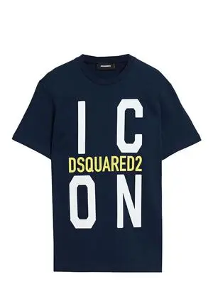 Dsquared2 Printed Cottonjersey Tshirt - Navy