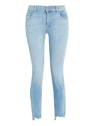 DL1961 Florence Cropped Mid-rise Skinny Jeans - Light Denim