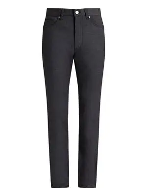 Zegna Slim-fit Wool-blend Trousers - Dark Gray