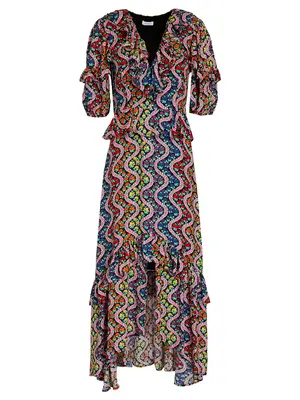 Rhode Adele Ruffled Printed Dress - Multicolor