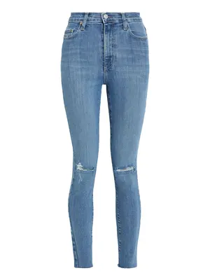 Nobody Denim Siren Distressed Skinny Jeans - Mid Denim