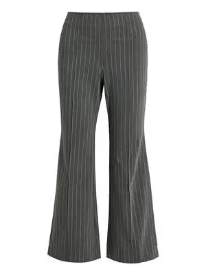 GANNI Pinstriped Twill Flared Pants - Anthracite