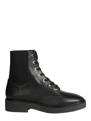 STUART WEITZMAN Henley Leather Combat Boots - Black