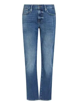 FRAME Skinny Fit Faded Denim Jeans - Mid Denim