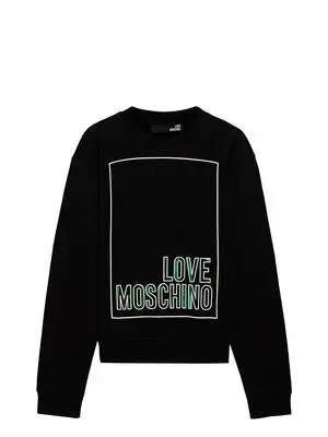 Moschino Appliquéd French Cotton-terry Sweatshirt - Black