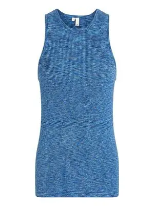 Tibi Ribbed Marled Cotton Tank - Light Blue