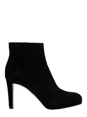 SERGIO ROSSI Suede Platform Ankle Boots - Black