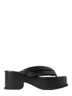 Dries Van Noten Leather Platform Sandals - Black