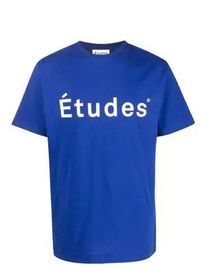 ÉTUDES STUDIO Logo-print Cottont-shirt - Blue