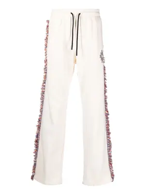 COUNTY OF MILAN Fringe-detailing Jersey Track-pant - Neutrals