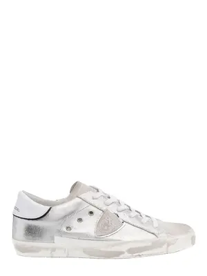 Philippe Model Side-logo Patch Sneakers - Silver