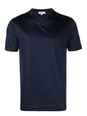 Canali Round-neck Short-sleeved T-shirt - Blue
