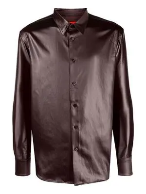 Eckhaus Latta Metallic Long-sleeve Shirt - Brown