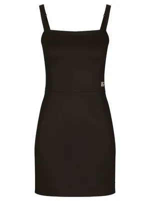Dolce & Gabbana Logo Plaque Mini Dress - Black