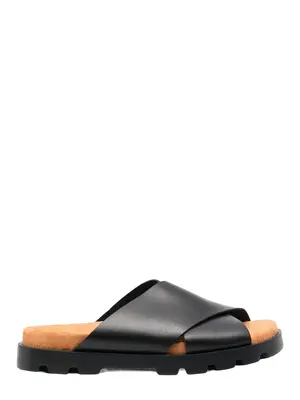 Camper Brutus Cross Strap Sandals - Black