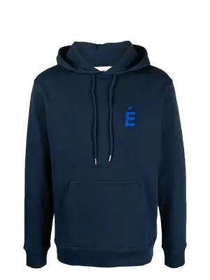 ÉTUDES STUDIO Logo-patch Organic Cotton Hoodie - Blue