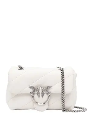 Pinko Quilted Sheepskin Shoulder Bag - White