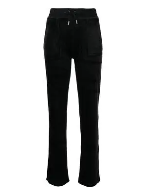 Juicy Couture Del Ray Patch-pocket Velour Sweatpants - Black