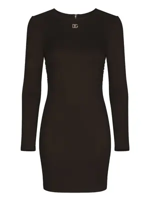 Dolce & Gabbana Dg-logo Milano-rib Minidress - Black