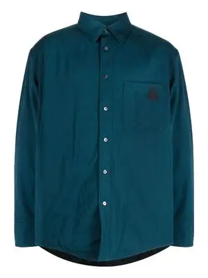 LANVIN Box-pleat Long-sleeved Shirt - Blue