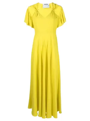 Vivetta Ruched Cut-out Maxi Dress - Yellow