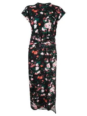 Rabanne Floral-print Maxi Dress - Black