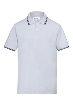 MAISON MARGIELA Logo-embroidered Piqué Polo Shirt - Grey