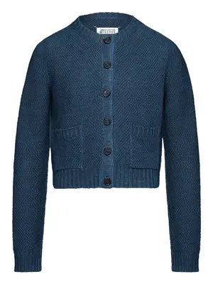 MAISON MARGIELA Basket-weave Cardigan - Blue