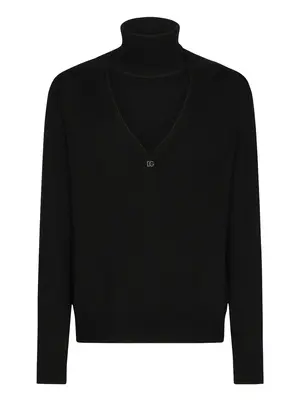 Dolce & Gabbana Cut-out Roll-neck Jumper - Black