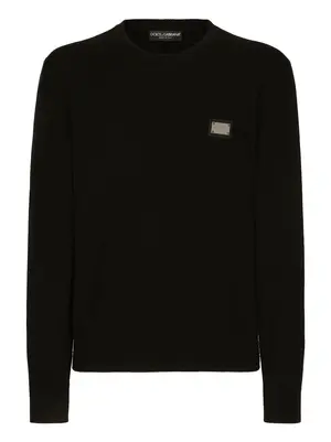 Dolce & Gabbana Logo-tag Wool-cashmere Jumper - Black