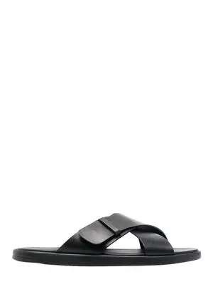 DOUCAL'S Open-toe Leather Sandals - Black