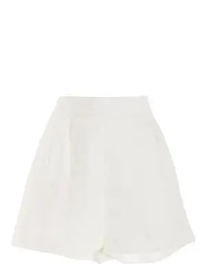 ANEMOS The High-Waisted Linen-Blend Short Shorts