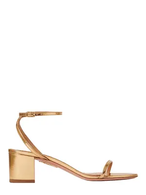 AQUAZZURA Aquazzura Olie 50 Metallic Leather Sandals