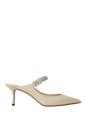 JIMMY CHOO Bing 65 Crystal-embellished Mules - Off-white